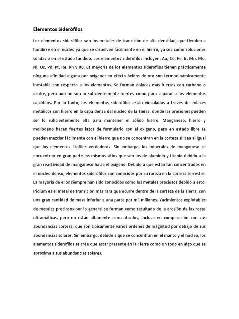 Clasificaión de Goldschmidt | PDF | Tierra | Hierro