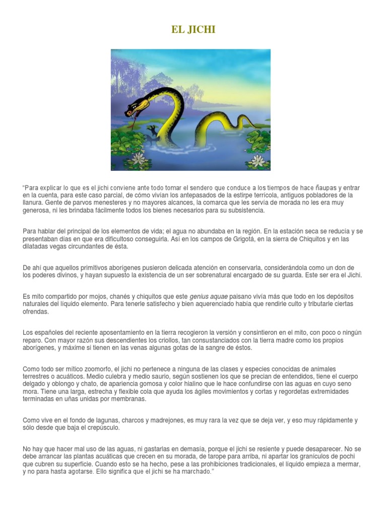 La leyenda del Jichi en Bolivia | PDF | Naturaleza