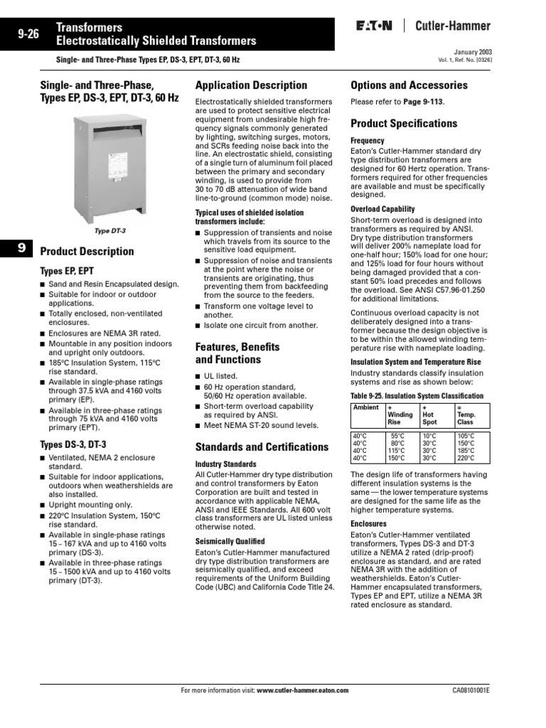 Electrostatically Shielded Transformers Guide | PDF | Transformer ...