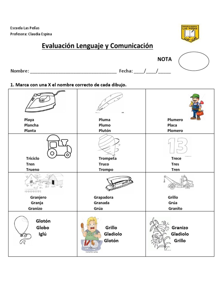 Prueba Grupos Consonanticos 2 Año Básico | PDF | Ocio