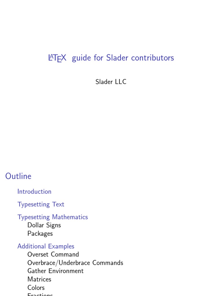 LateX Guide | PDF | Matrix (Mathematics) | Fraction (Mathematics)