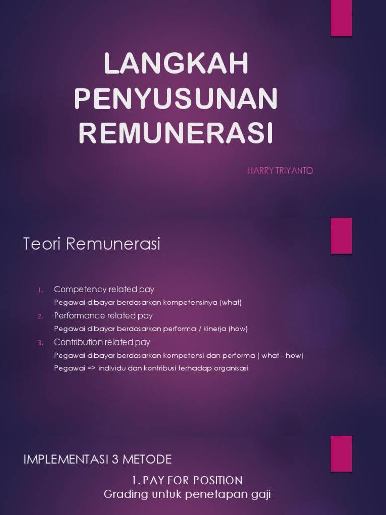 Langkah Penyusunan Remunerasi (Autosaved) | PDF