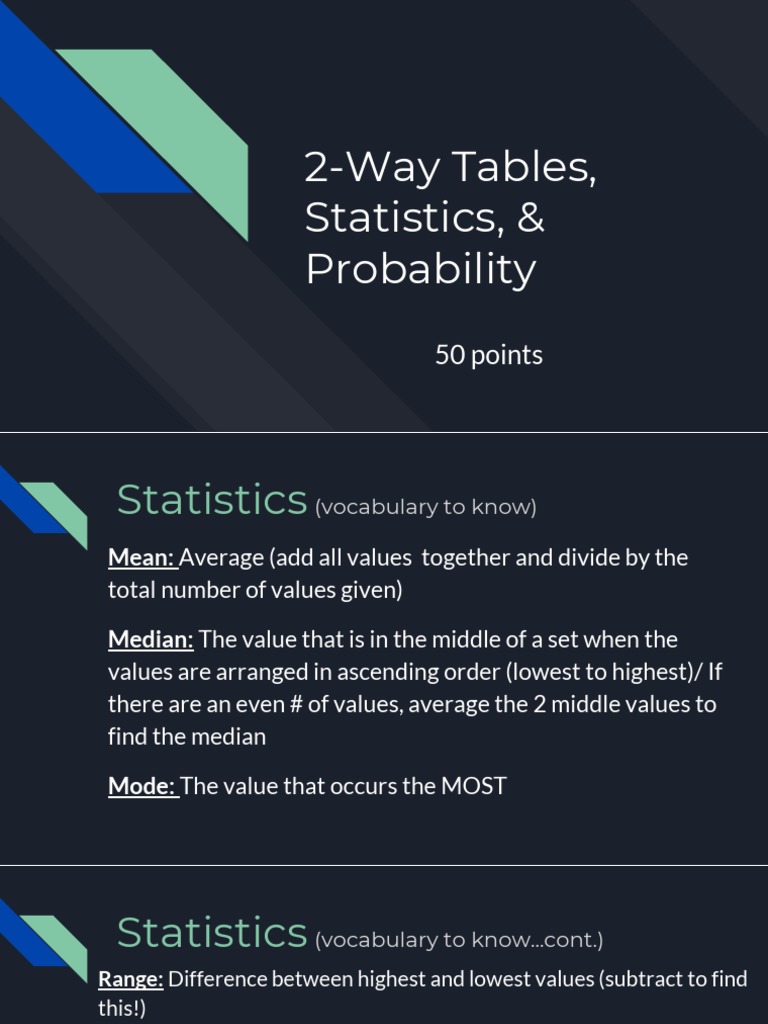 2-Way Tables Statistics Probability | PDF | Computers