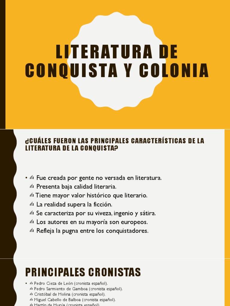 Literatura de Conquista y Colonia | PDF | Barroco | Colonización ...