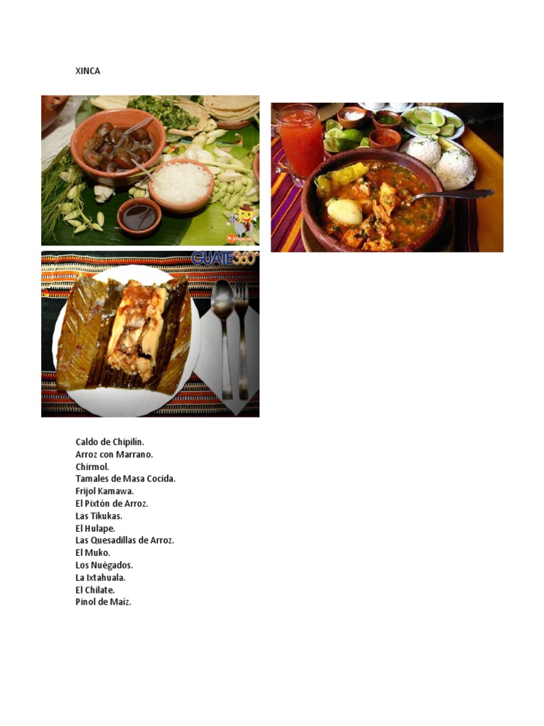 Comidas Típicas de los Xincas | PDF