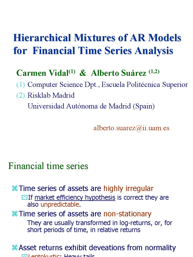 Hierarchical Mixtures of AR Models For Financial Time Series Analysis ...