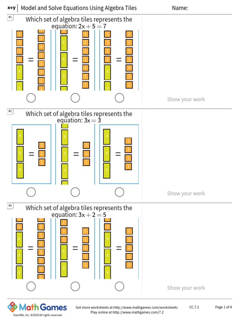 algebra tiles 4 | Equations | Algebra | Free 30-day Trial | Scribd