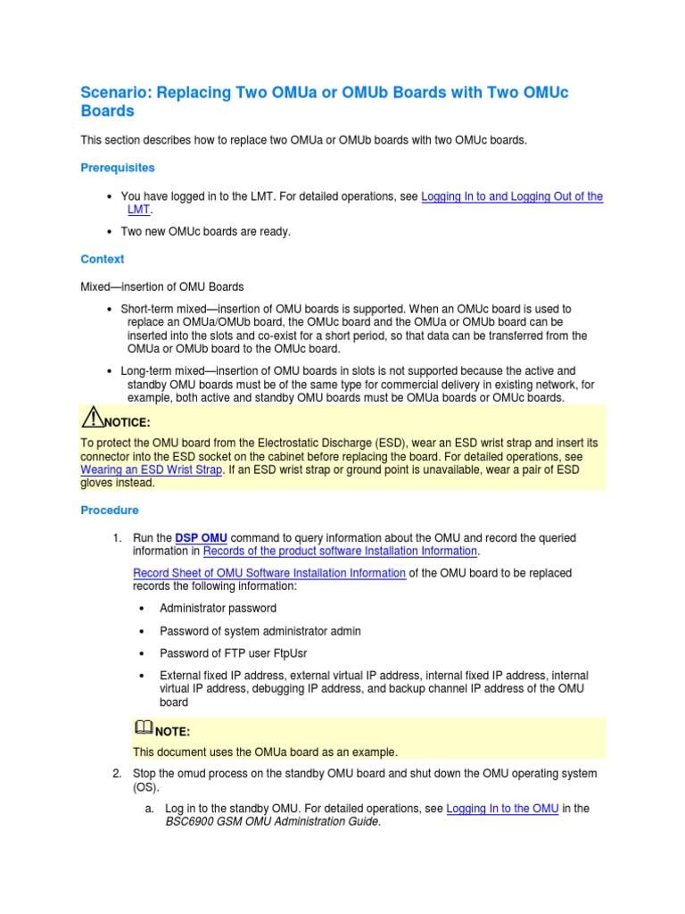 Scenario: Replacing Two Omua or Omub Boards With Two Omuc Boards | PDF ...
