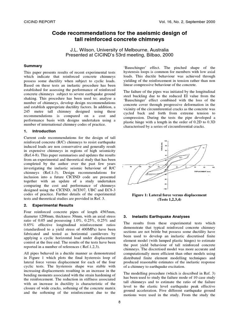 Code Recommendations For The Aseismic Design of Tall Reinforced ...