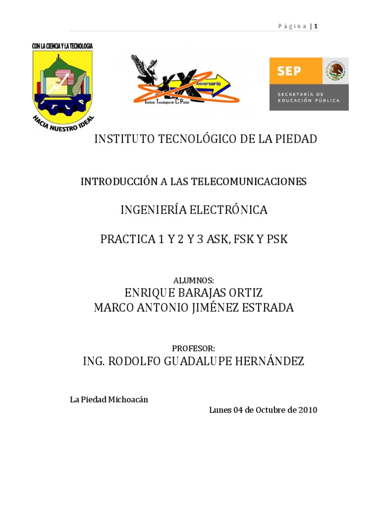Practicas Ask Fsk Psk Descargar Gratis Pdf Modulación Poco