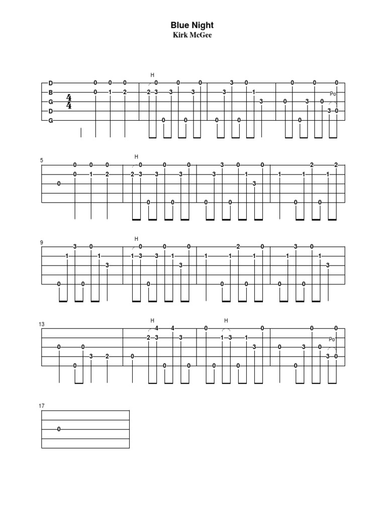 Blue Night Banjo Tab | PDF