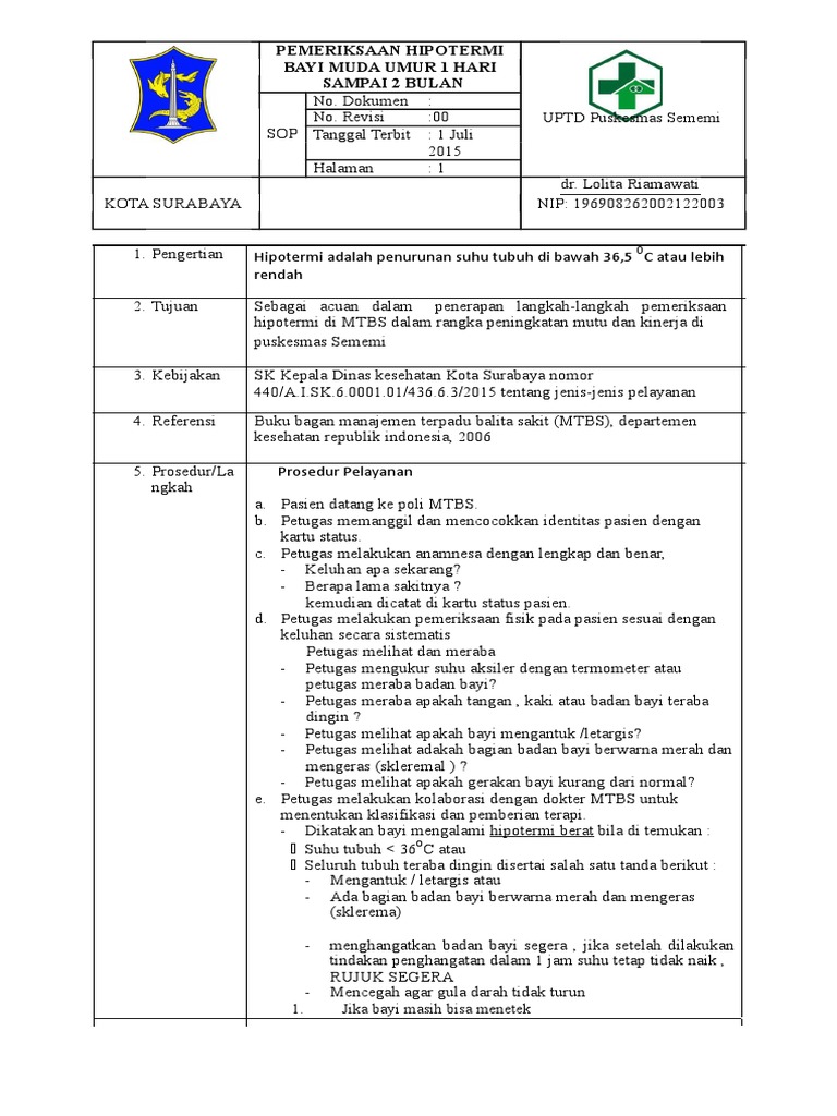 Sop MTBM Hipotermi | PDF
