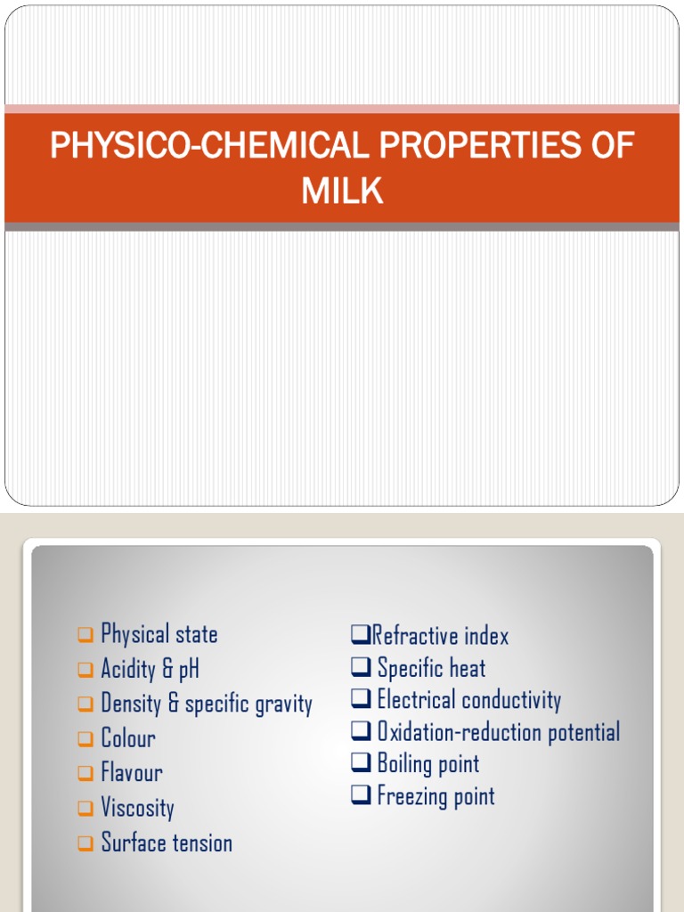 Milk Properties | PDF | Milk | Physical Sciences