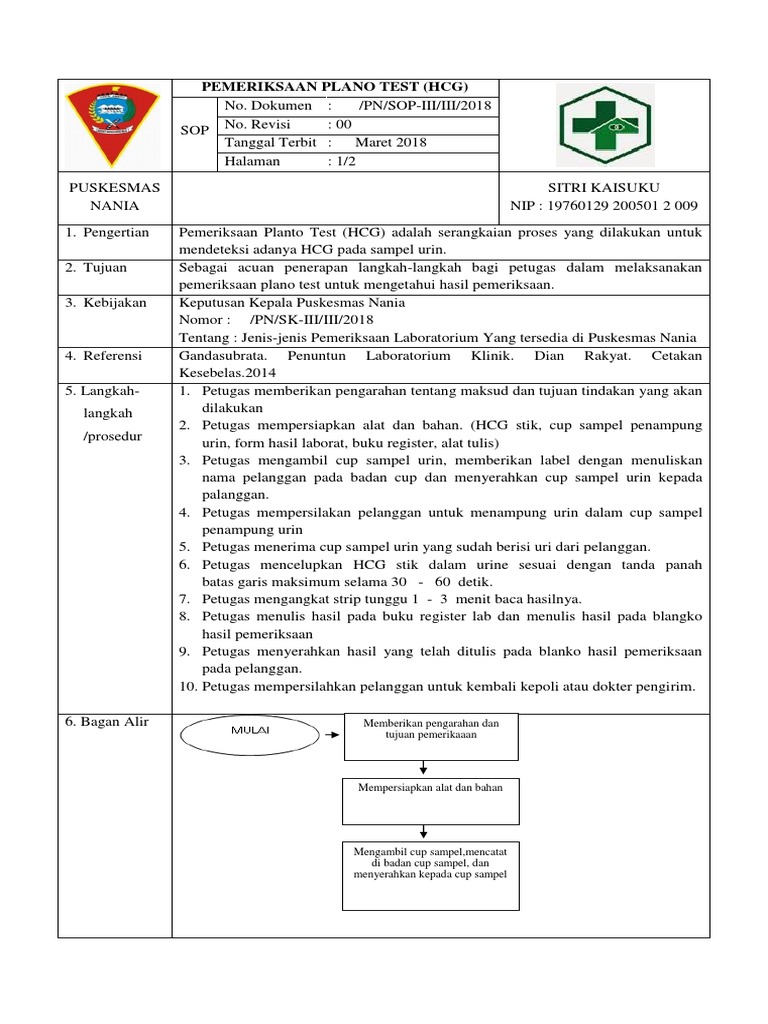 Ep 1 Sop Pemeriksaan Plano Test | PDF