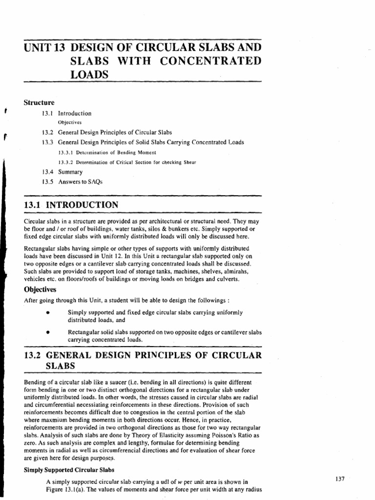 Circular Slab Design PDF | PDF | Bending | Building Engineering
