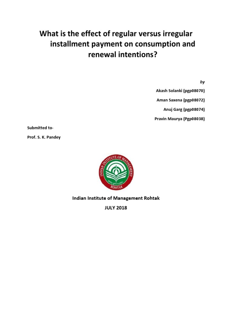 Impact of Payment Types on Consumer Behavior | PDF | Level Of ...