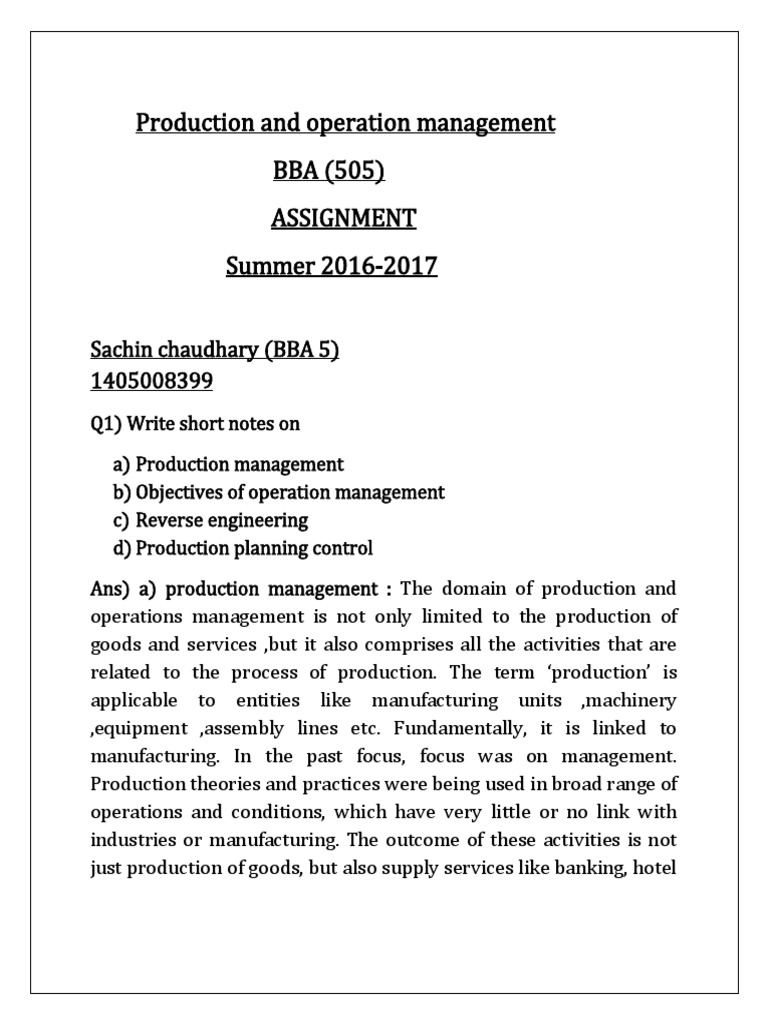 Production and Operations Management Insights | PDF | Moving Average ...