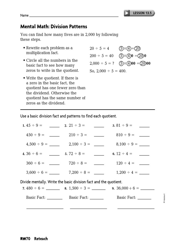 Division Patterns Ws | PDF | Division (Mathematics) | Ring Theory