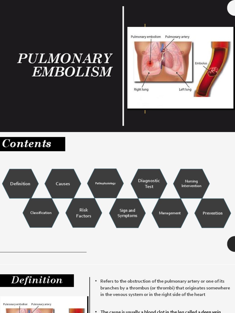 Pulmonary Embolism | PDF | Embolism | Thrombosis