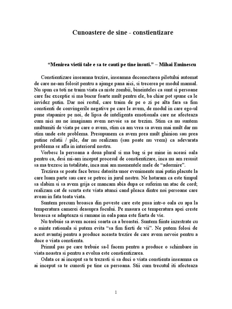 3 Cunoastere de Sine | PDF