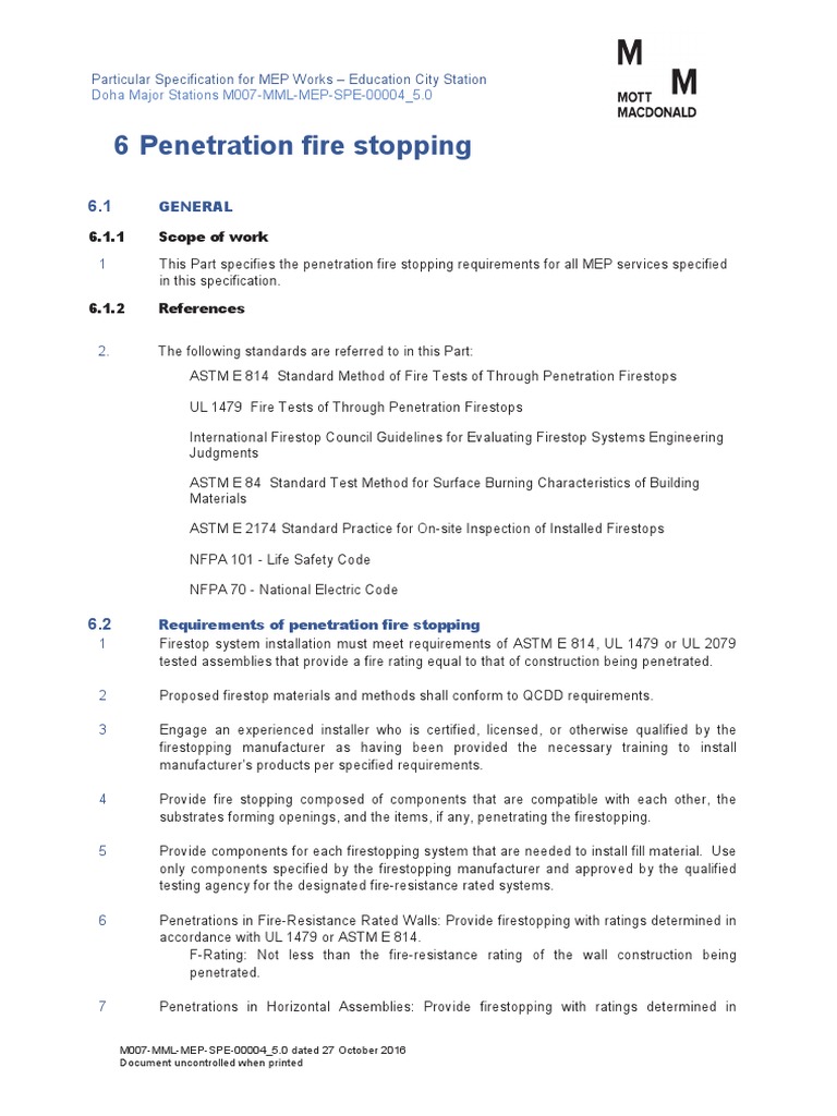 6 Penetration fire stopping.pdf | Engineering | Building Engineering