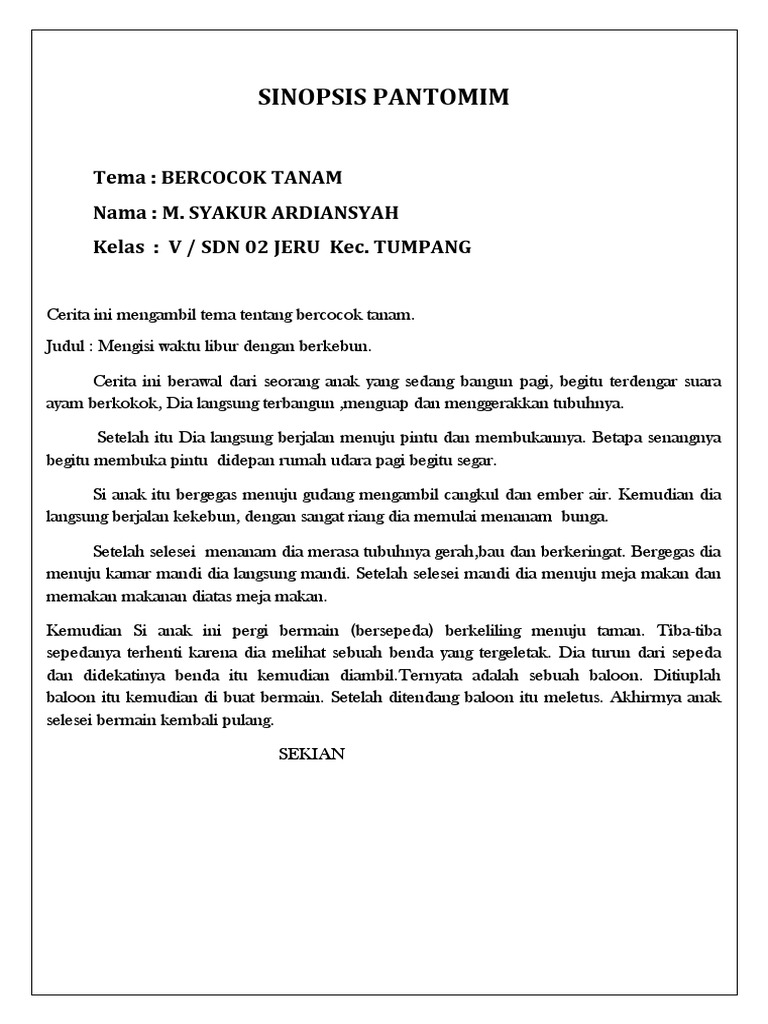 Sinopsis Pantomim | PDF
