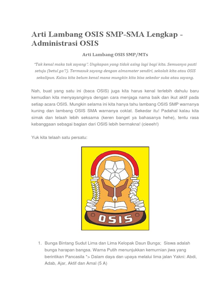 Arti Lambang OSIS SMP | PDF
