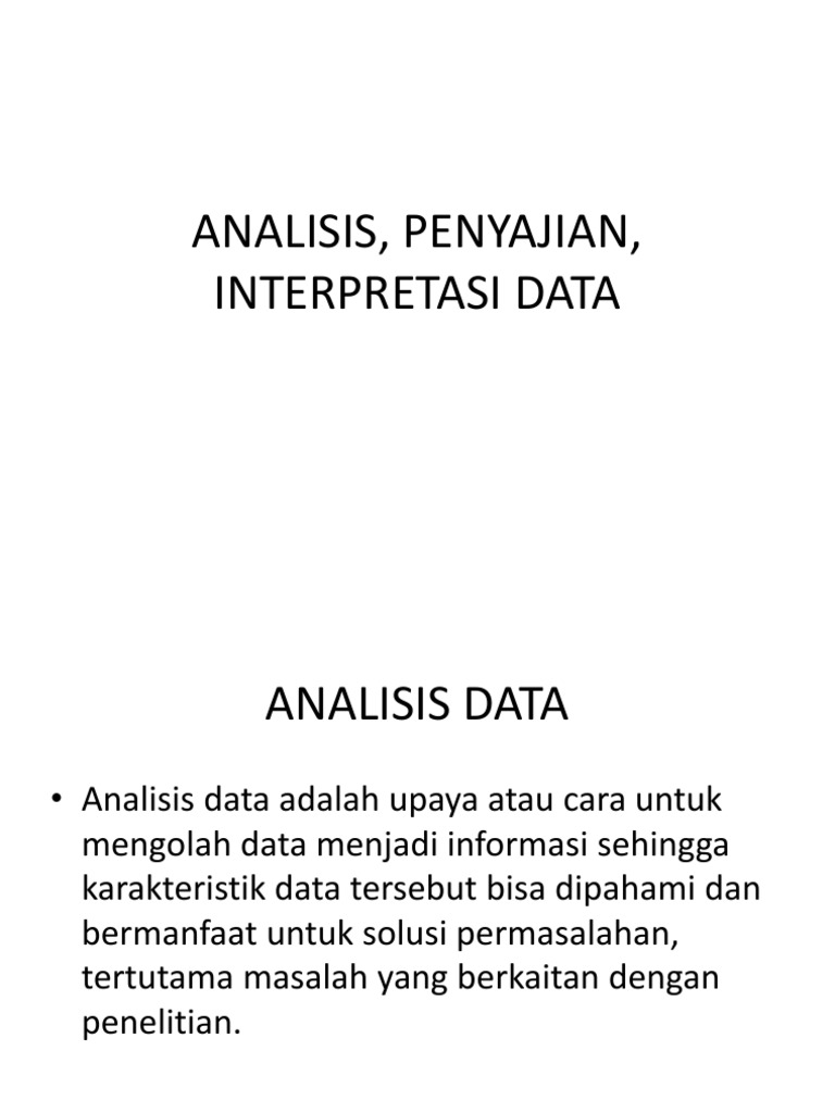 Analisis, Penyajian, Interpretasi Data | PDF