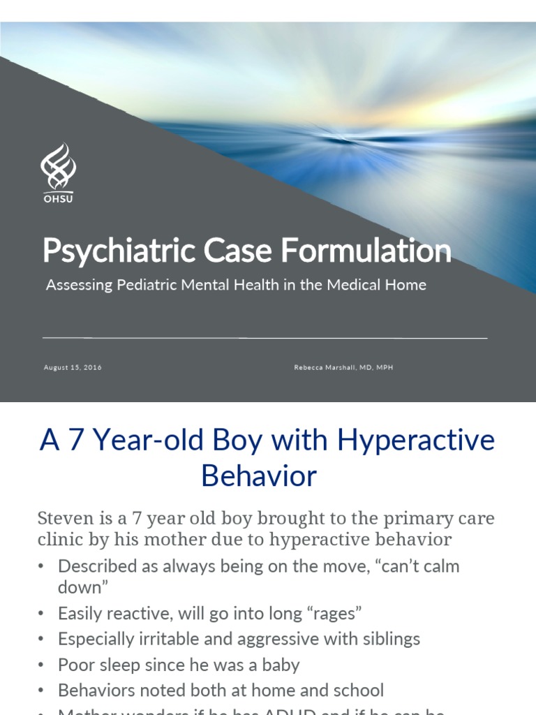 Psychiatric Case Formulation: Assessing Pediatric Mental Health in The ...
