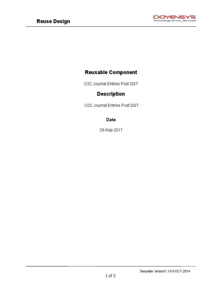 Reusable Component O2C Journal Entries Post GST | PDF | Software ...
