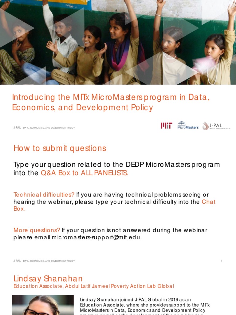 Introducing The MITx MicroMasters Program in Data, Economics, and Development Policy | PDF ...