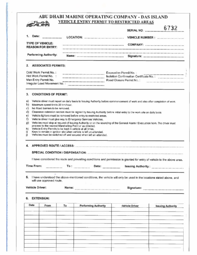 Vehicle Entry Permit | PDF
