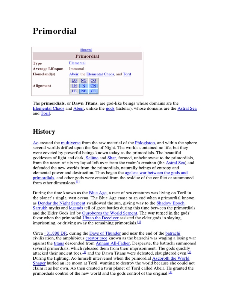 Primordial | PDF | Dungeons & Dragons | Campaign Settings