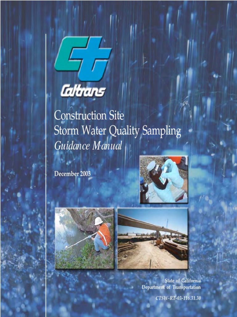 Sampling Guidance Manual | PDF | Surface Runoff | Water Quality