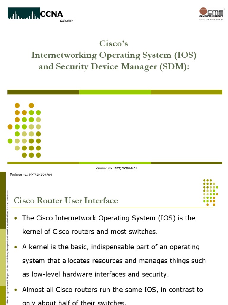04 Introduction To The Cisco IOS PDF | PDF | Ios | Computer Network