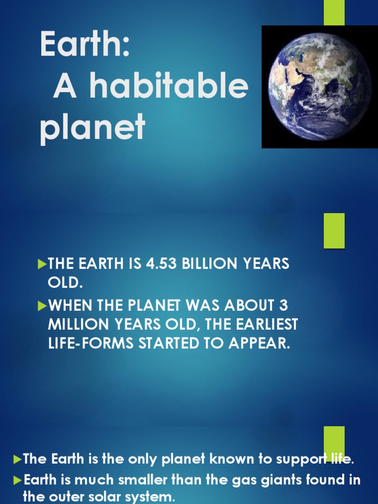 Earth: A Habitable Planet | PDF | Planetary Habitability | Atmosphere ...