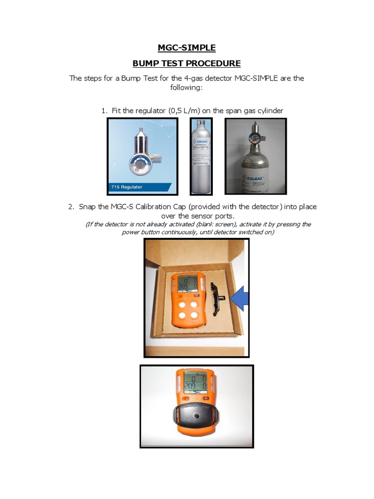 MGC-SIMPLE Bump Test Procedure | PDF | Technology & Engineering