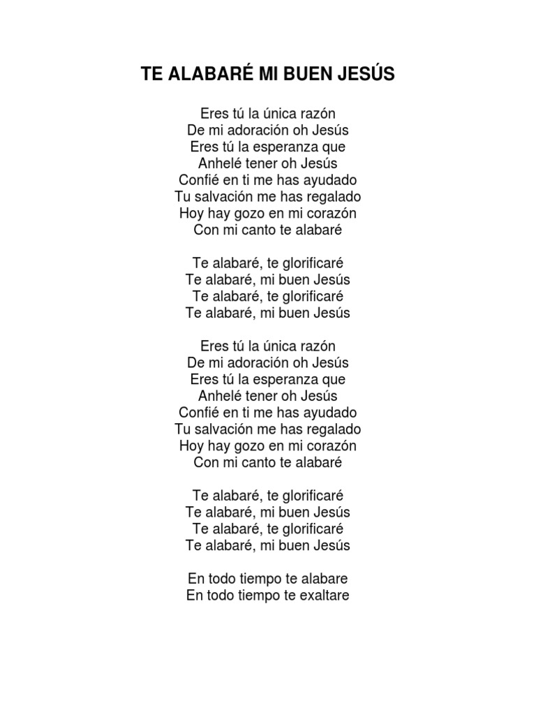 Te Alabaré Mi Buen Jesús Letras | Salvación | Jesús