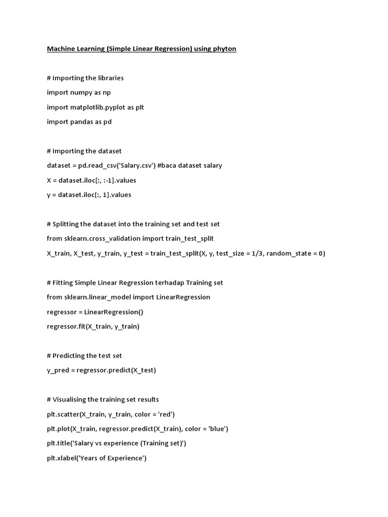 Python Linear Regression Guide | PDF
