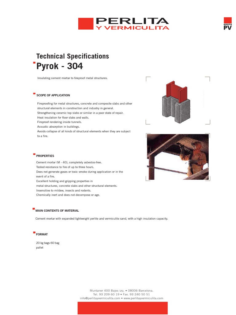 Pyrok 304 | PDF | Mortar (Masonry) | Concrete