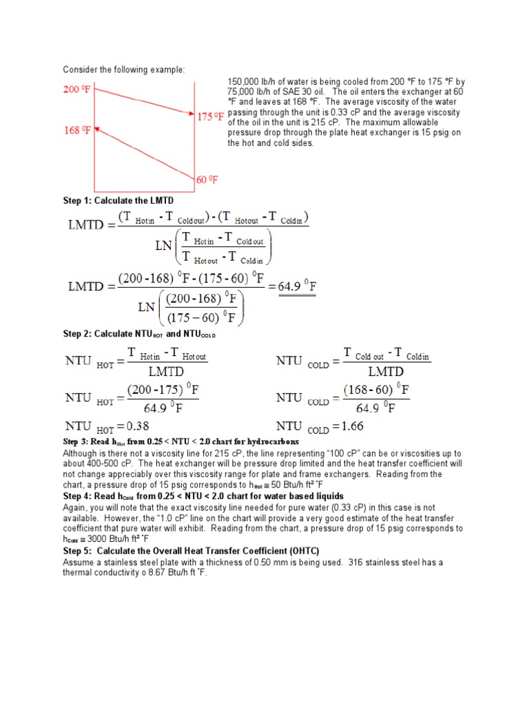 Step 1: Calculate The LMTD: HOT Cold | PDF | Heat | Heat Exchanger