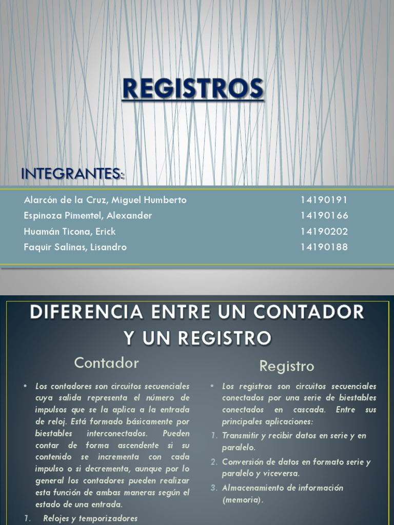 registros digitales | Electrónica digital | Electrónica