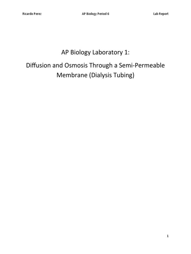 AP Biology Laboratory 1 | PDF | Cell Membrane | Osmosis
