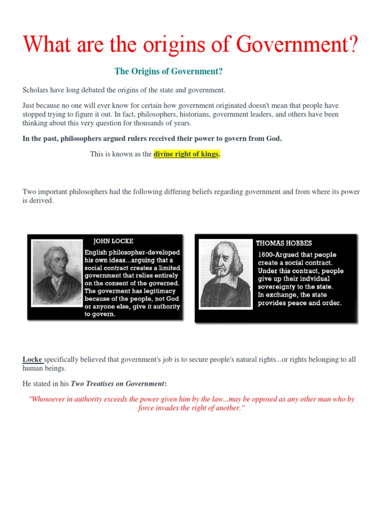 Origins of Government Debate | PDF