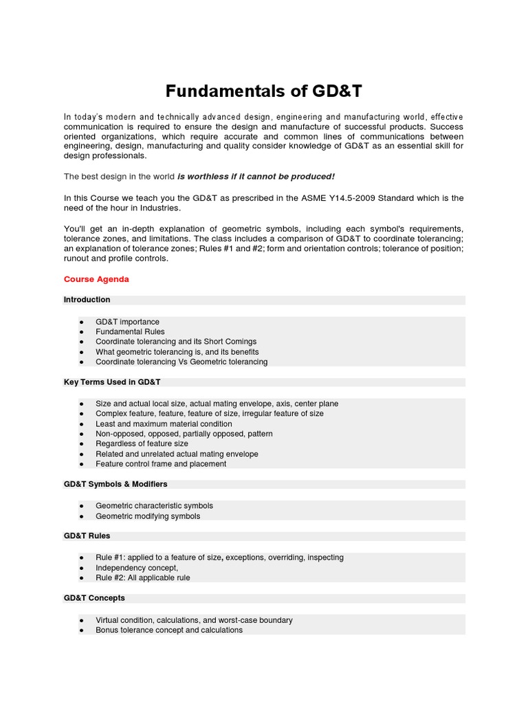 Fundamentals of GD&T | PDF | Engineering | Teaching Mathematics