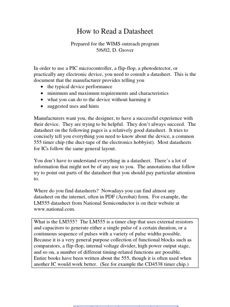 How To Read Datasheet | PDF