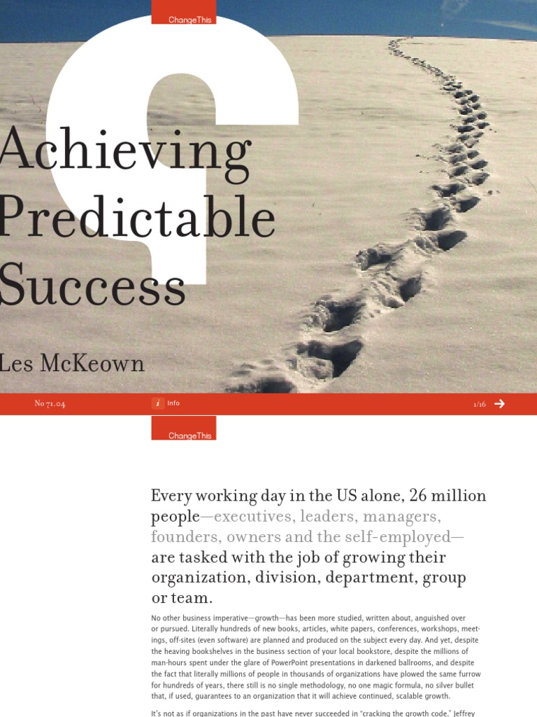 Achieving Predictable Success PDF | PDF | Goal Setting | Entrepreneurship