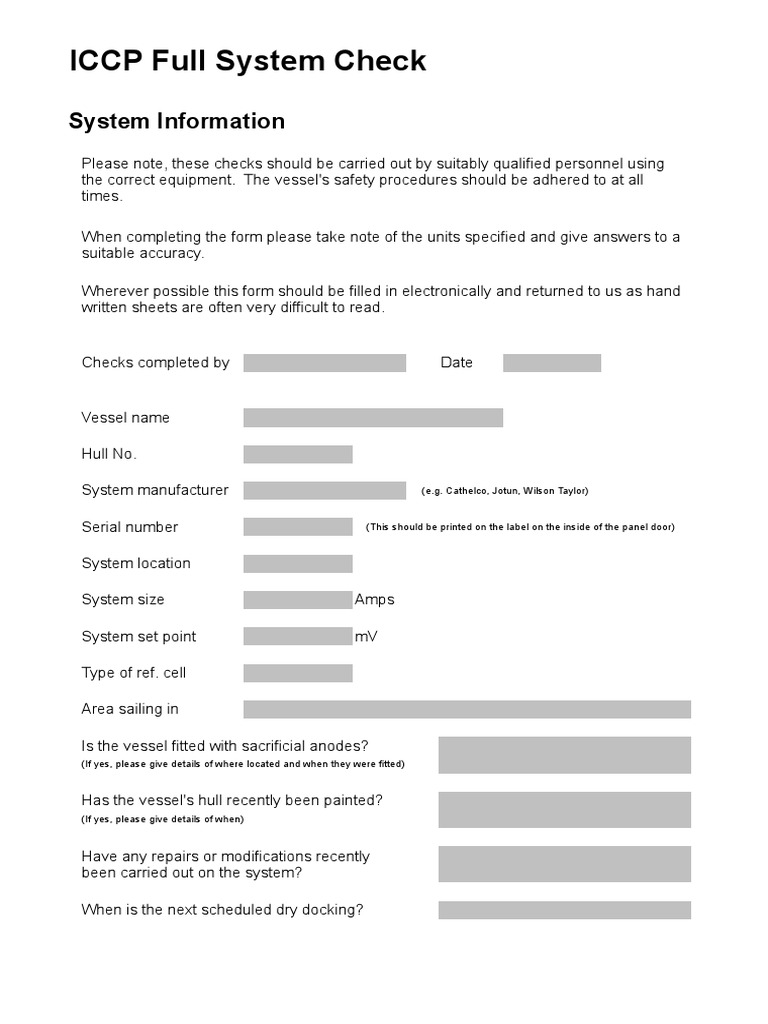 ICCP System Full Check | PDF | Anode | Manufactured Goods