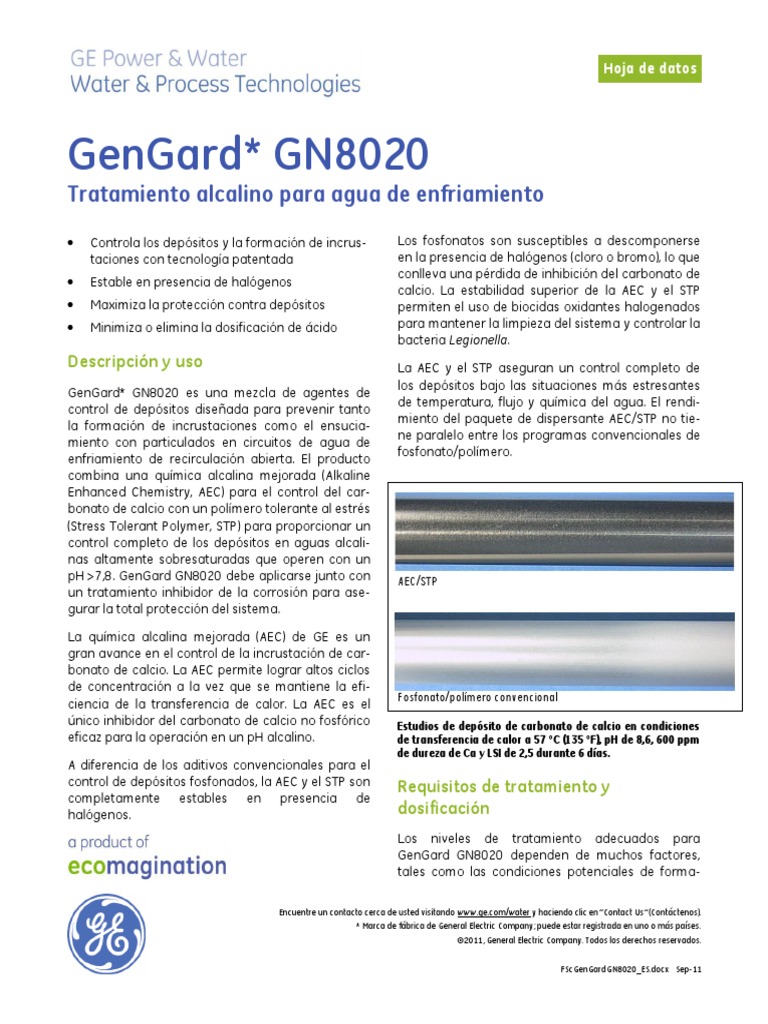 Gengard GN 8020 | PDF | Calcio | Agua
