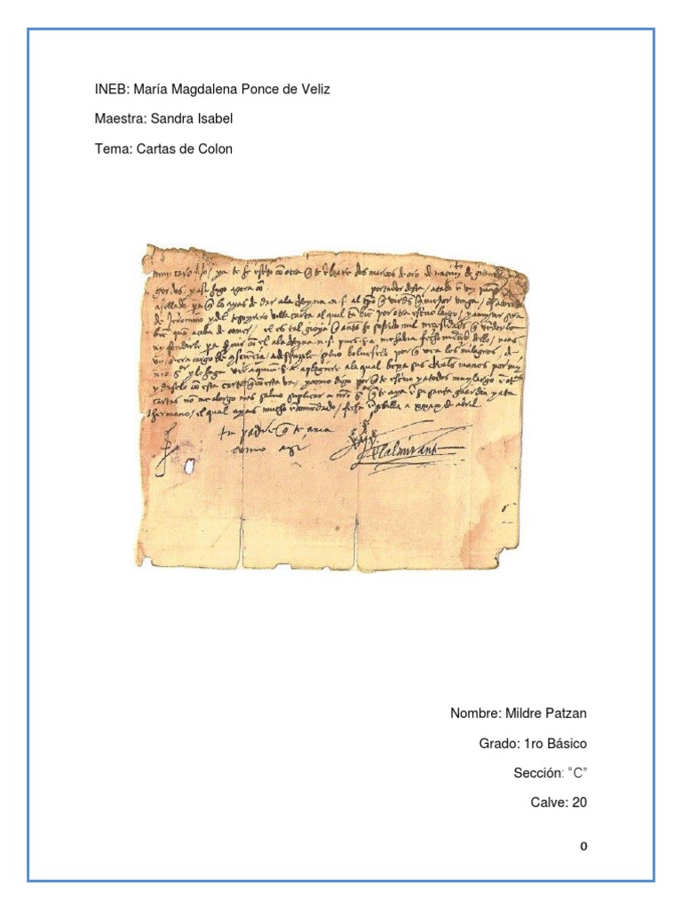 Cartas de Colon | PDF | Cristobal colon